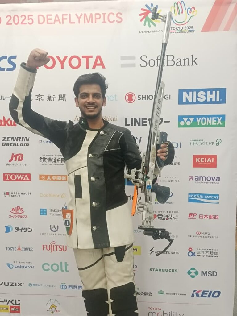 Shourya Saini wins silver in 50m Rifle 3 Positions in Deaflympics ...